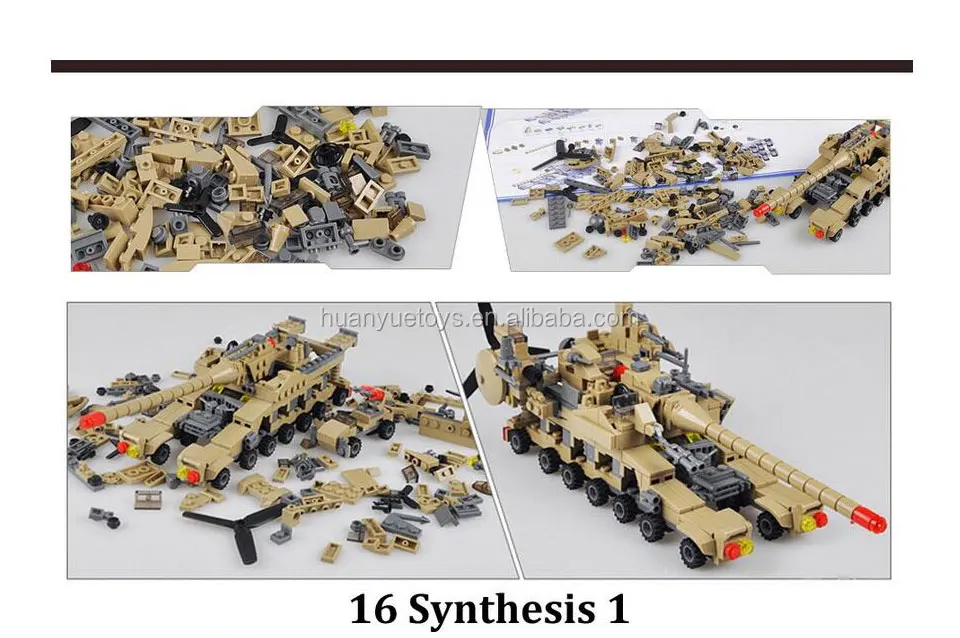 Military Weapons 16 Assemblage 1 Super Tanks Self-locking Bricks ...