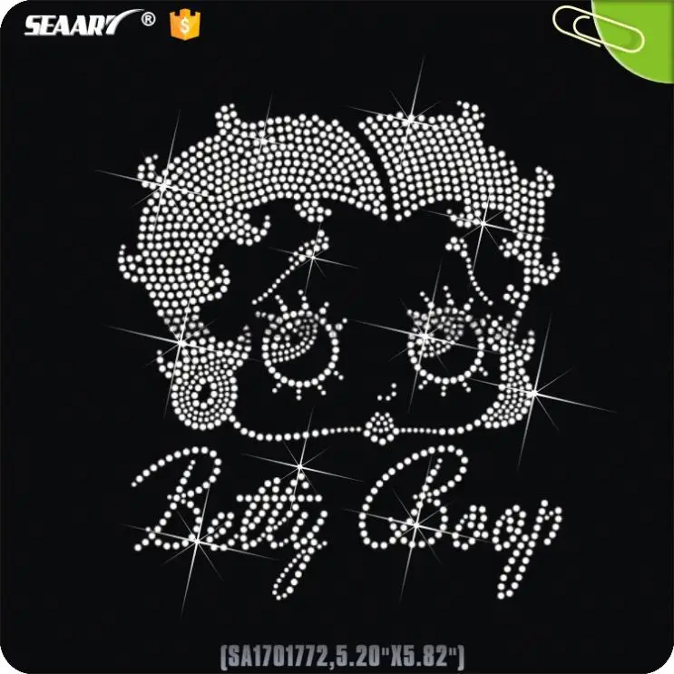 Betty Boop Rhinestone Iron On Transfers For T-shirt - Buy Rhinestone ...