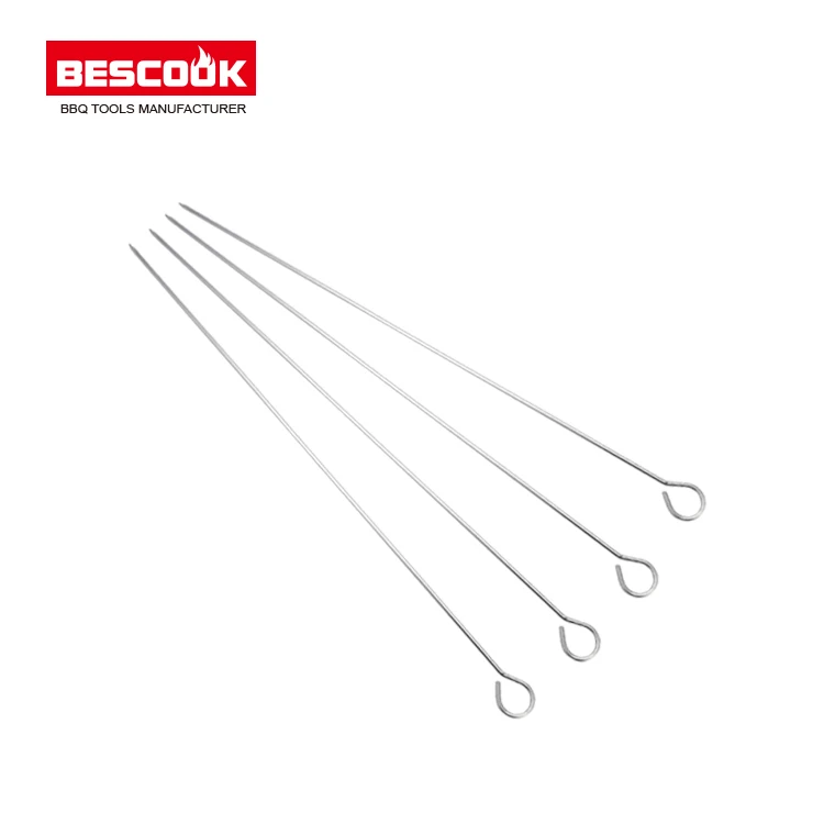 Hot Sale Food Grade Metal Skewers Chrome Plated Bbq Meat Skewers - Buy ...