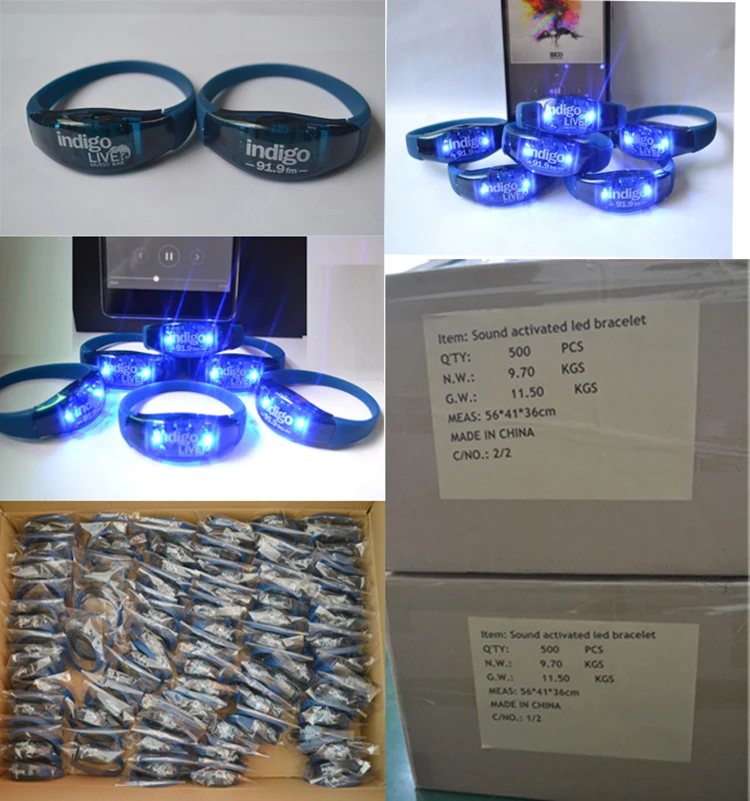 Custom Sound/motion Activated Led Bracelet,Flashing Bracelet,Light Up ...