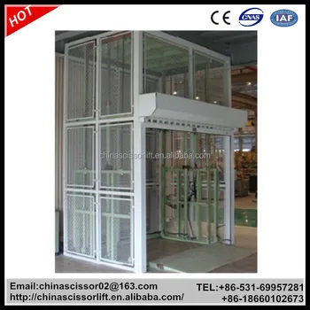 Hydraulic Warehouse Freight Elevator With Safety-protect Mesh Cage ...