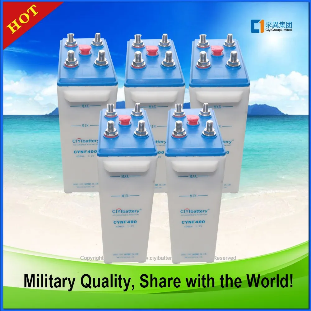 63 Years Military Quality Nickel Iron Batteries 1.2V 400AH NIFE Battery ...