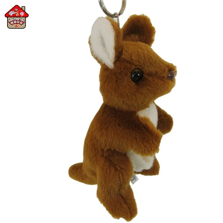 Soft Toy Stuffed Kangaroo Keychain Animal Plush Keyring