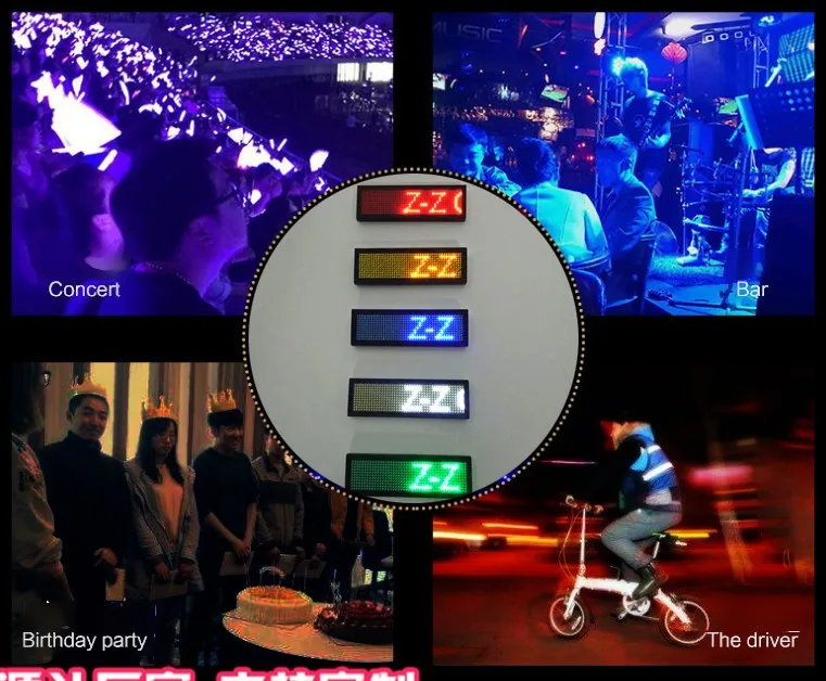 Scrolling Rechargeable Led Mini Programming Worker Id Name Badge/tags ...