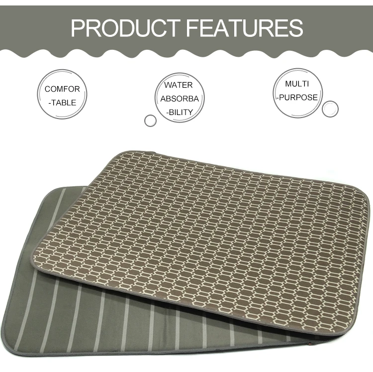 Eco-friendly Printed Microfiber Kitchen Dish Drying Mesh Mat - Buy ...