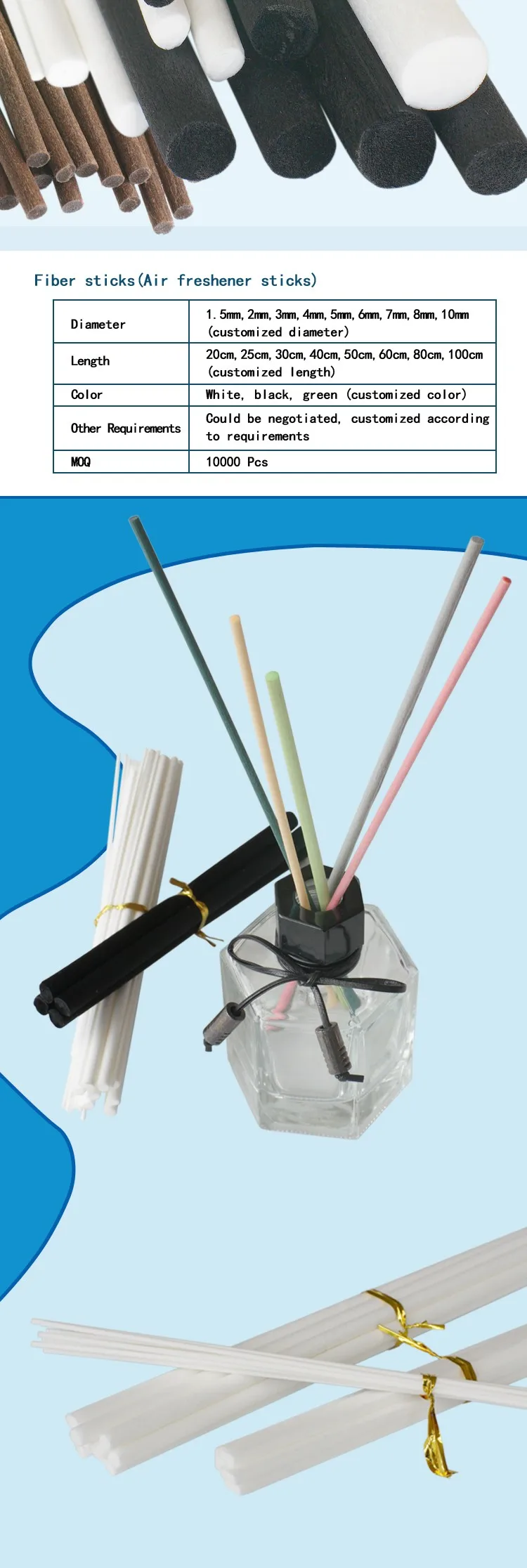 White Cotton Absorbent Sticks for Cigarettes - Sustainable Air Fresheners