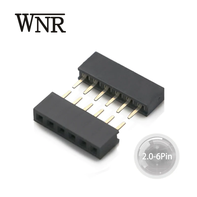 2.0 Pitch Single Row Headers 6 Pin Female Connector Terminal - Buy 2.0 ...