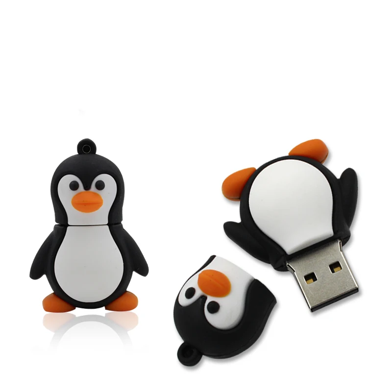 Cartoon Character Animal Pen Drive 2.0 Pvc Usb Penguin Animal Shape Usb ...