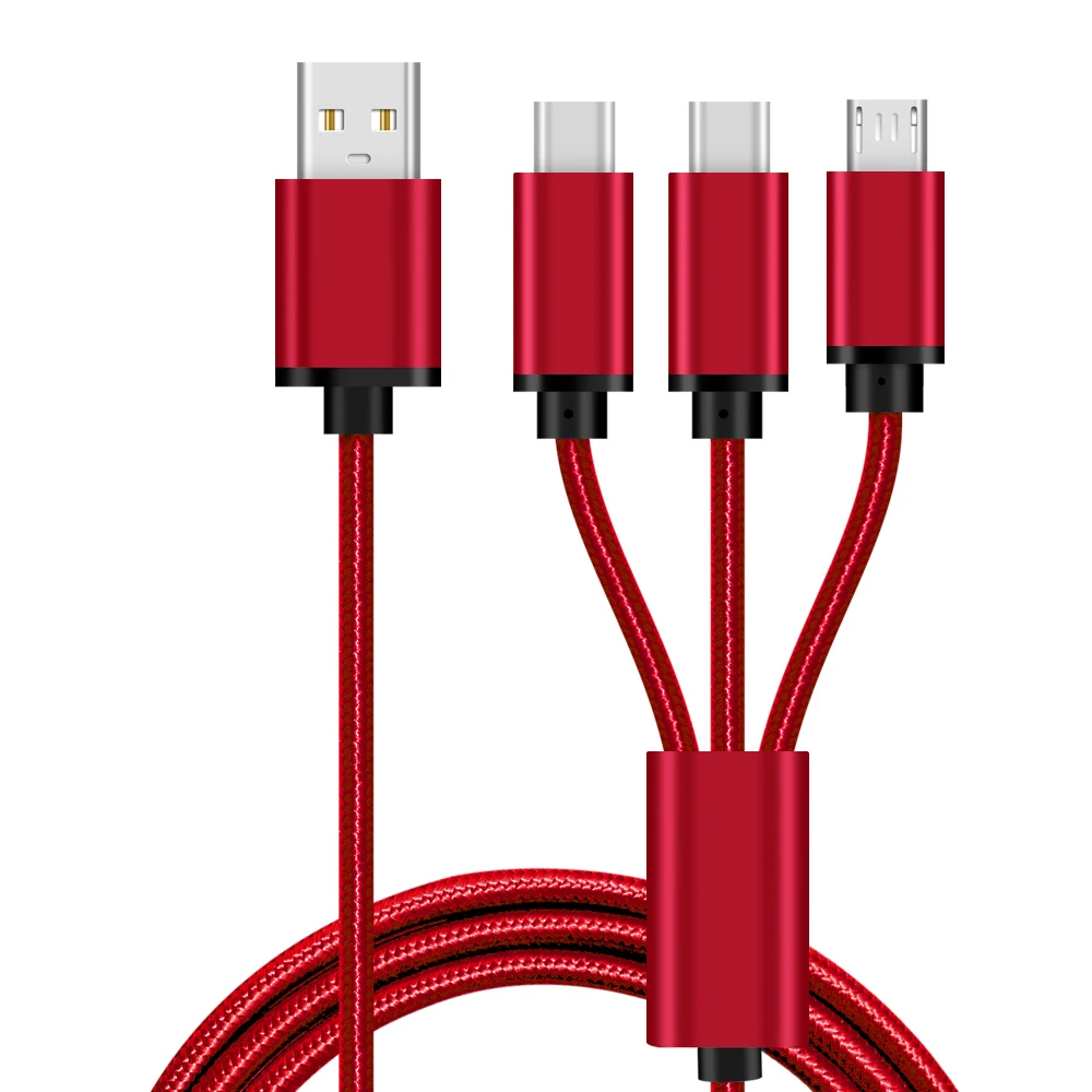 3 In 1 Multi Usb Data Rapid Charging Cable For Phone Android Usb Type C ...