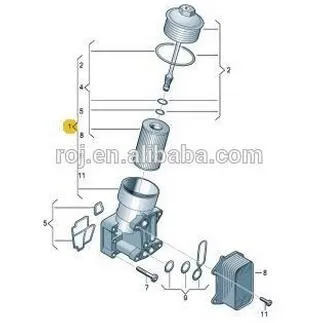 Oil Cooler With Filter Fits For 03p 115 389a/03p 115 389b Oil Filter ...