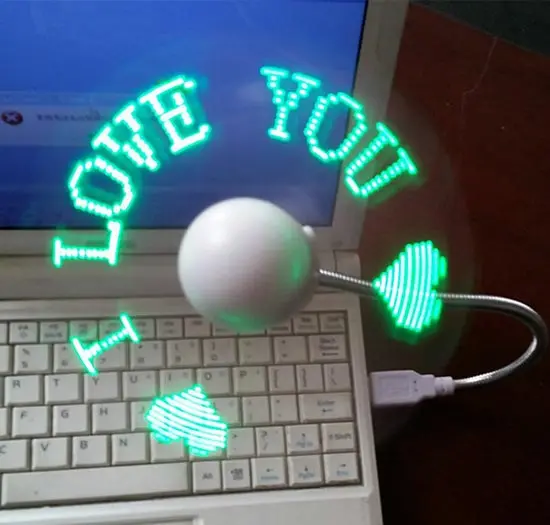 Programmable Usb Mini Led Message Fan With Customized Flashing Text ...