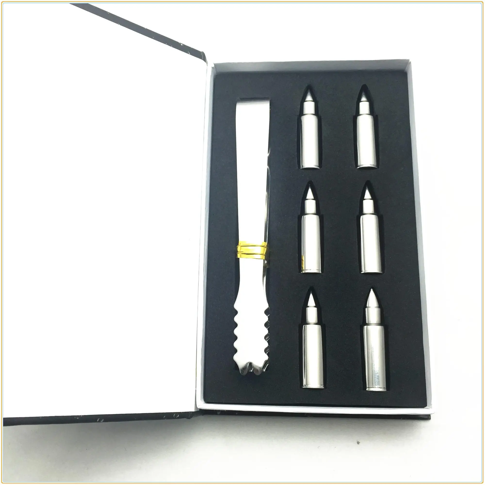 6 Pcs Bullets Shaped Stainless Steel Ice Cubes,Whisky Bullets Stones ...