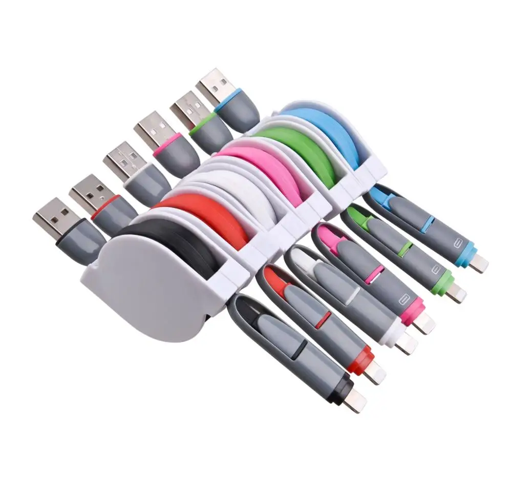 Mini Portable Travel Cables Cheap Telescopic Data Line 2 In 1 Usb Cable ...