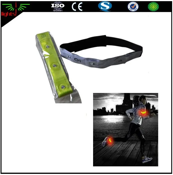 Reflective Flashing Elastic Adjustable LED Glow Armband Wrist Ankle ...
