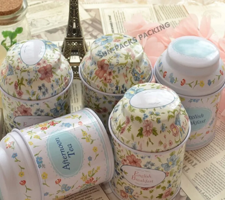 Small Round Metal Tea Tin Boxes - Perfect for Gifts