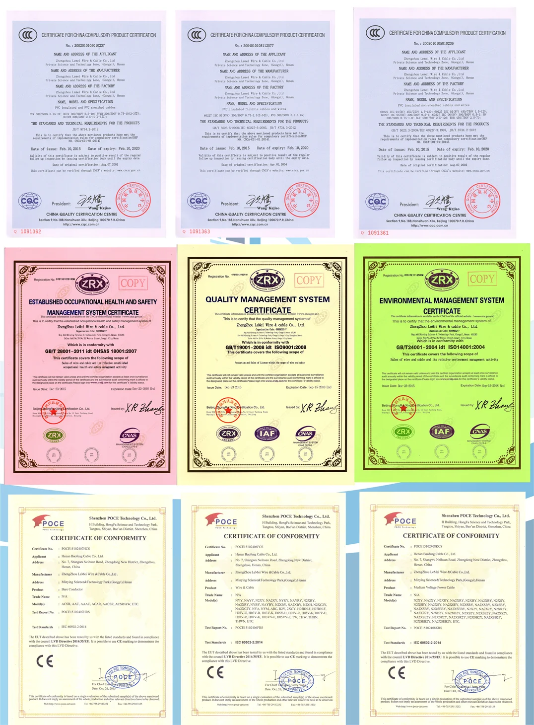 3 Phase 5 Core Cable - PVC Insulated, PE Sheathed Power Cable