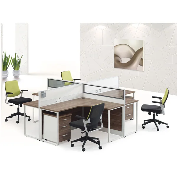 L Shape Cross Layout Modular Office Workstation And Partition - Buy ...