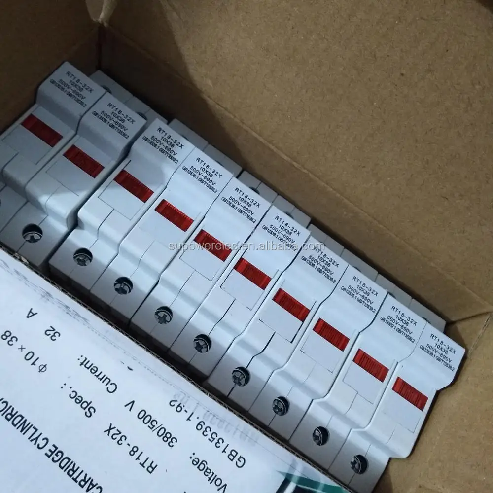 Factory Price Rt18-32 1p 32a 500v Din Rail Fuse Base 10*38mm ...