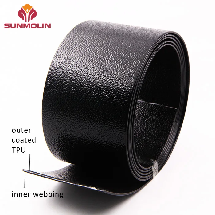Black Plastic Embossed Tpe / Tpu / Pvc Coated Weldable Webbing - Buy ...