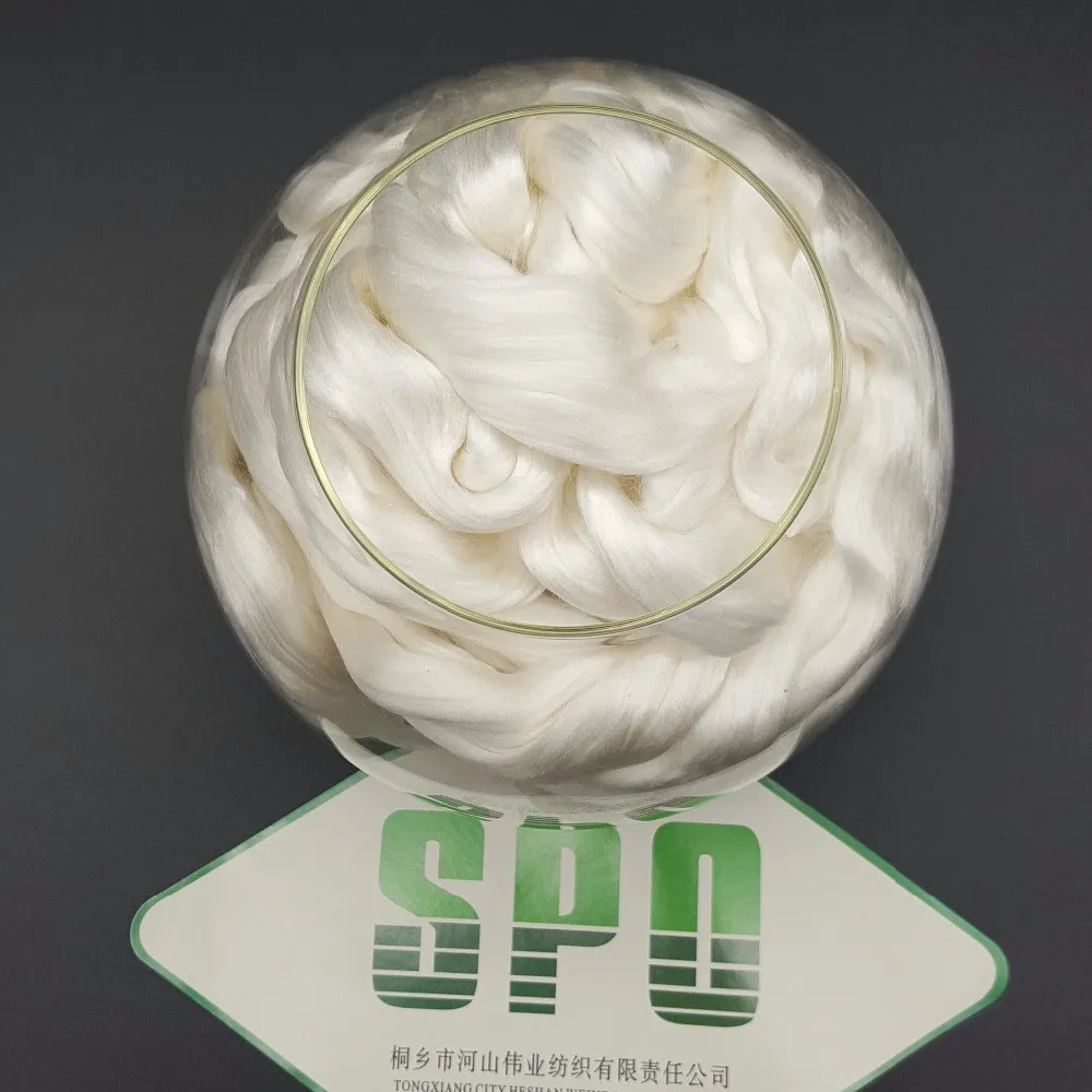 Cheap Price Silk Staple Fiber Blended With Organic Cotton For Noil Yarn ...