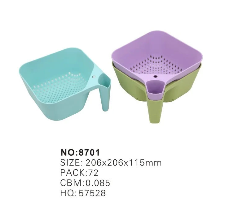 Haixing Kitchen Utensil Plastic Pp Square Colander Strainer With Handle ...