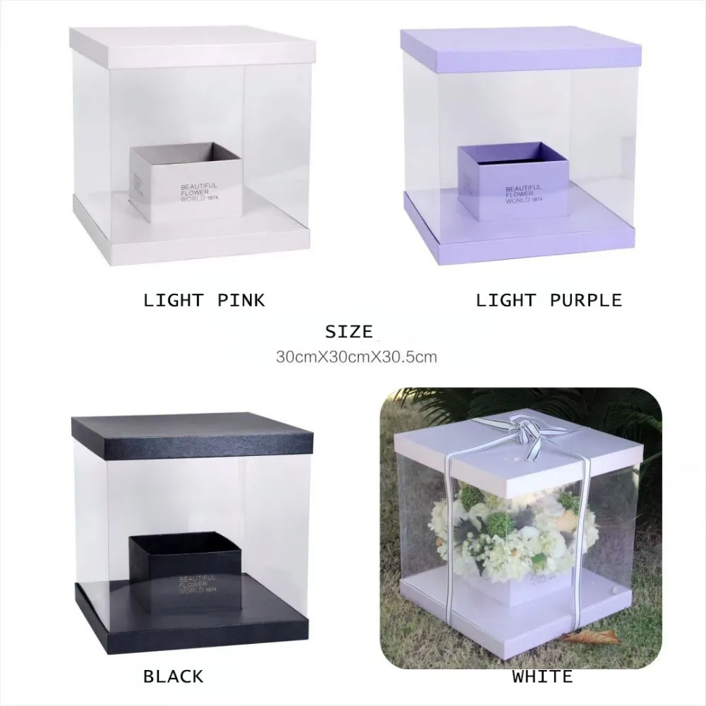 Luxury PVC Clear Flower Bouquet Delivery Gift Box - MHL