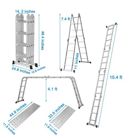 Aluminum Feature Folding Ladders Type Domestic Ladders Structure ...