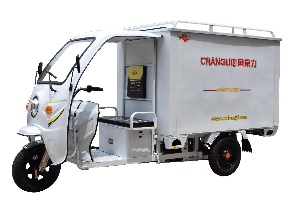 Electric Enclosed Tricycle For Postal Exp Closed Container Electric ...