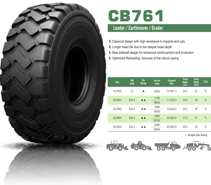 Chaoyang CB761 Earthmover Grader Tires - Durable & Reliable