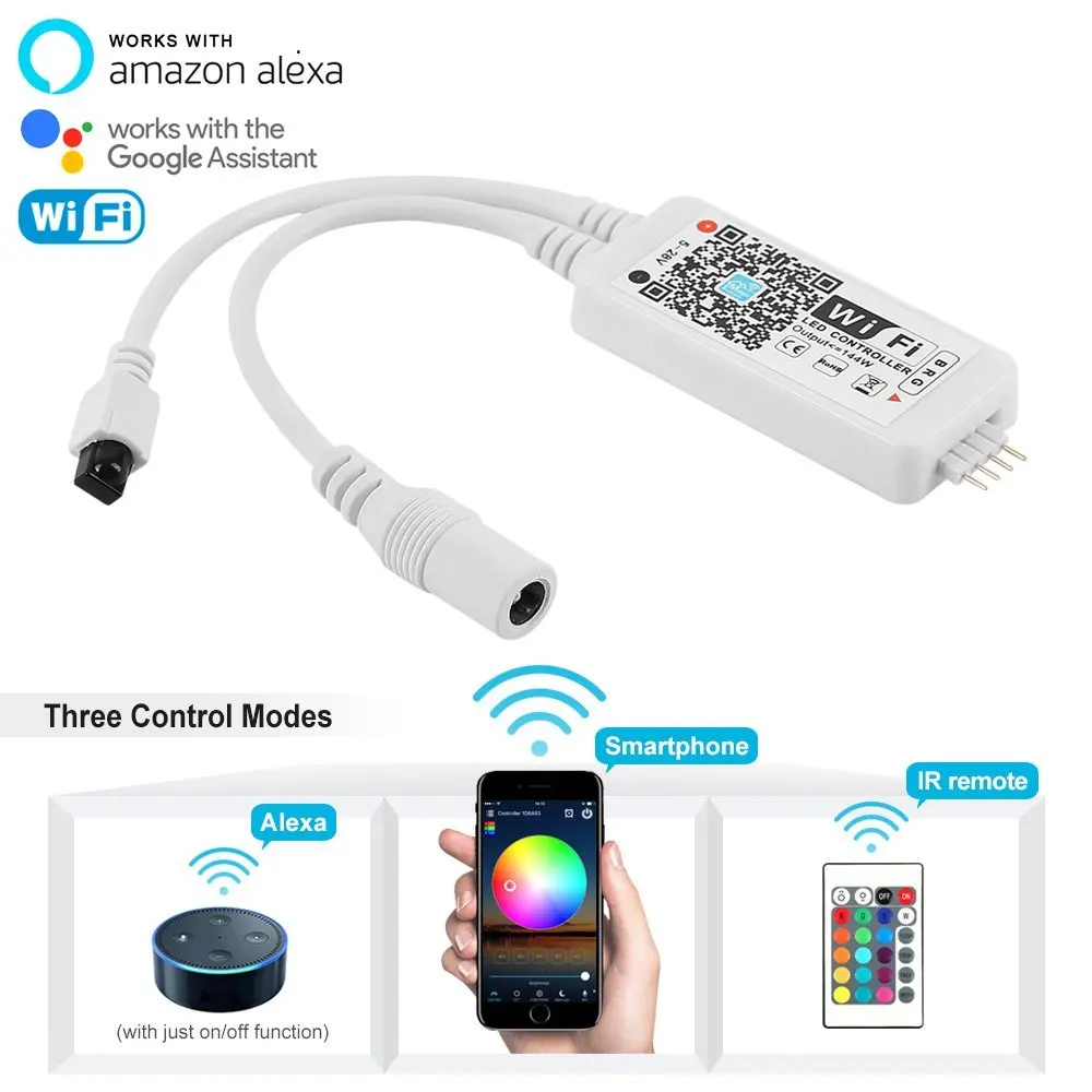 Wifi Led Controller For Strip Lights Smart Controller With Remote For Led Rgb Light Strip