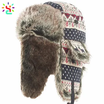 Unisex Ushanka Russian Military Ushanka Hat With Faux Fur Winter Hats ...