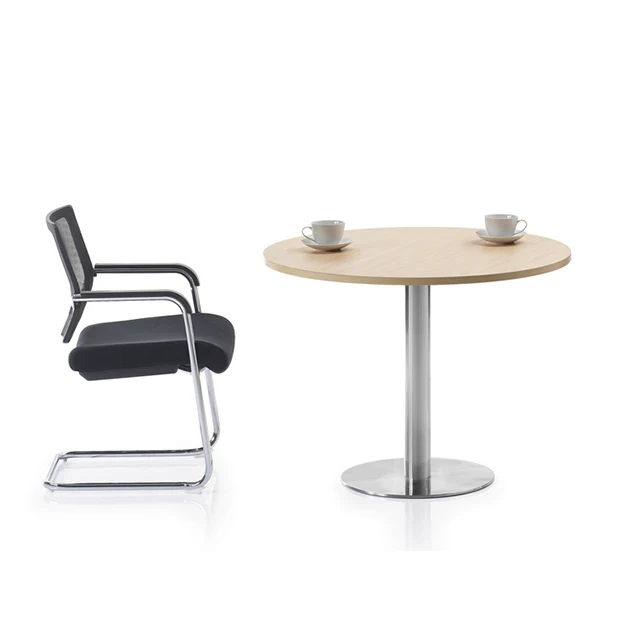 Metal Leg Custom Wooden Small Round Office Meeting Table For Conference ...