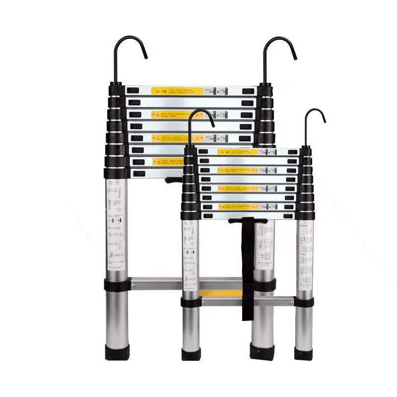Top-quality Fire Escape Aluminium Telescopic Ladder with Hook