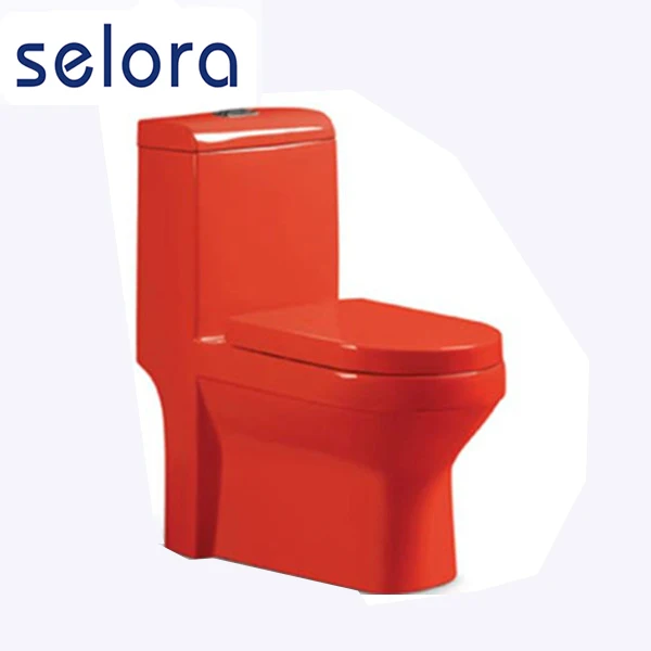 Inodoro de cerámica roja personalizado, 10 pulgadas, con gran salida ...