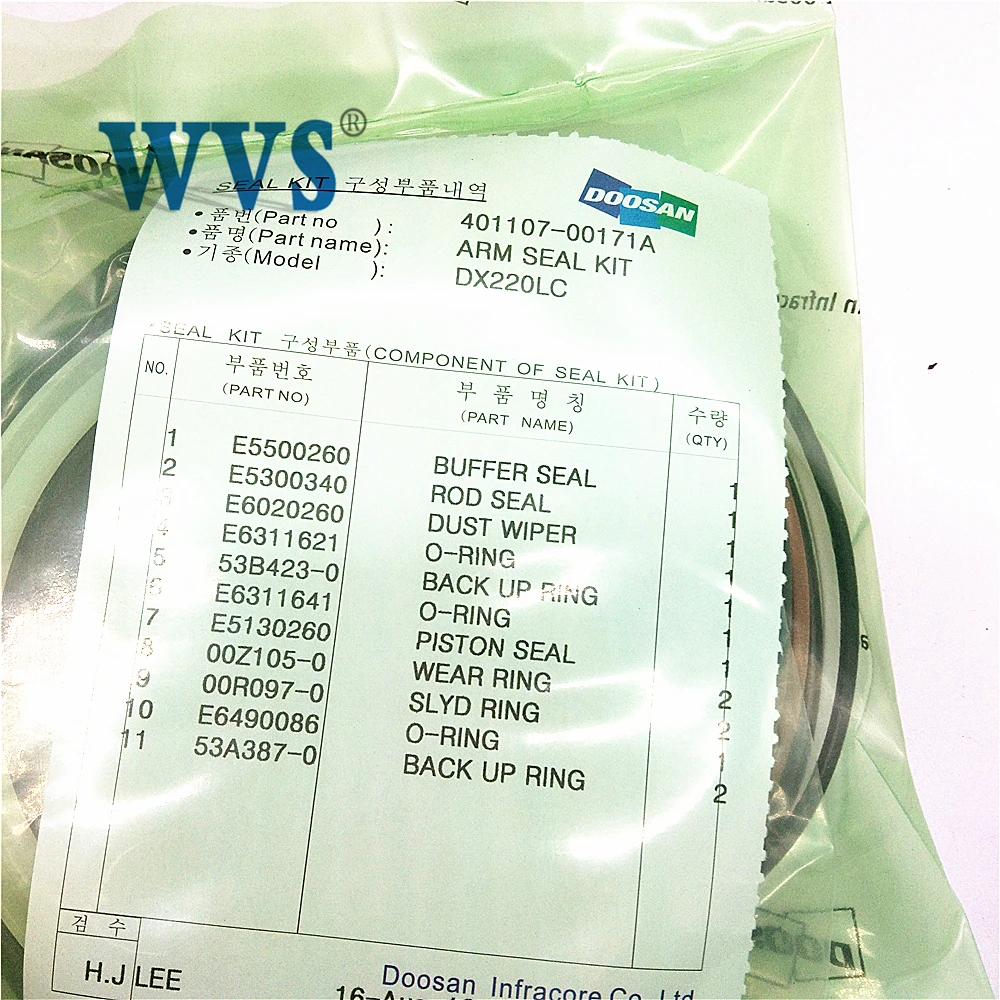 DX225LC Boom/arm/bucket Cylinder Seal Kits - OEM Standard