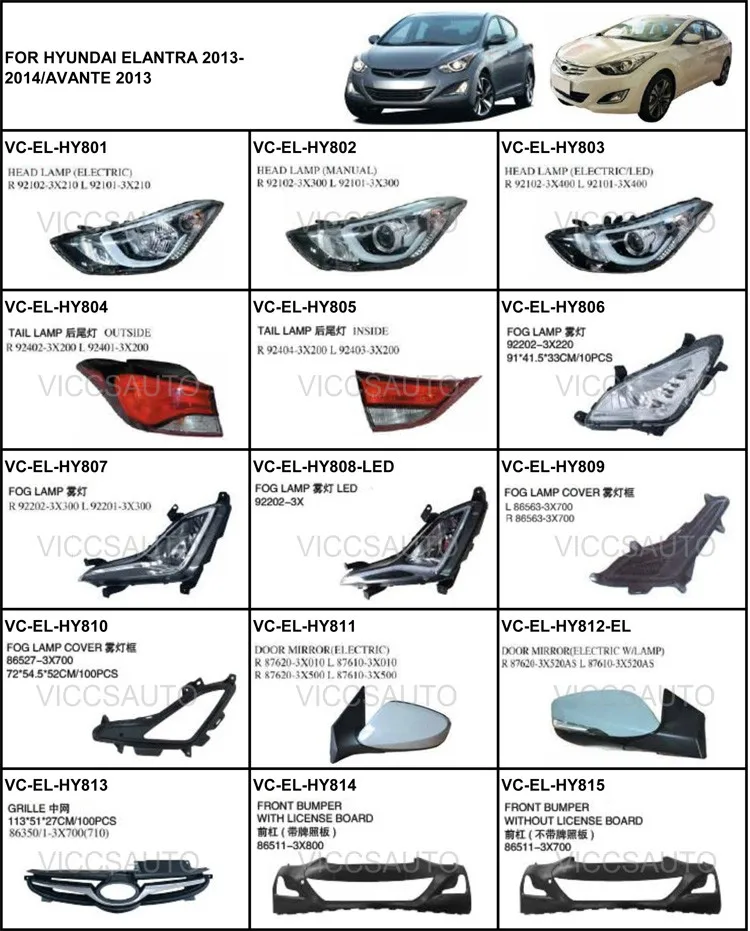 Oem R 92102-3x210 L 92101-3x210 For Hyundai Elantra 2013-2014/avante ...