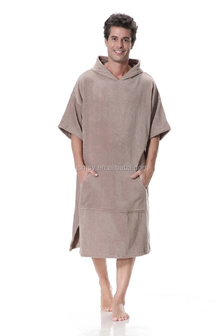 Adult Hooded Poncho Cotton Terry Beach Towel Man Watersport Beach ...