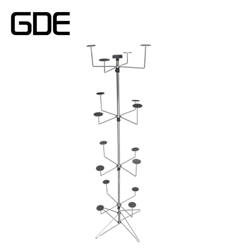 Metal Rolling Hat Display Rack With 4 Tiers - Buy Rolling Hat Rack ...