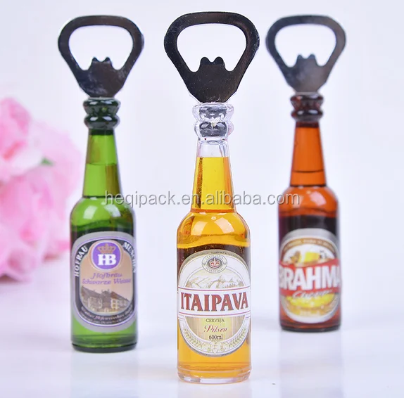 Creative Fake Plastic Beer Bottle Shape Bottle Opener Beer With Magnet ...