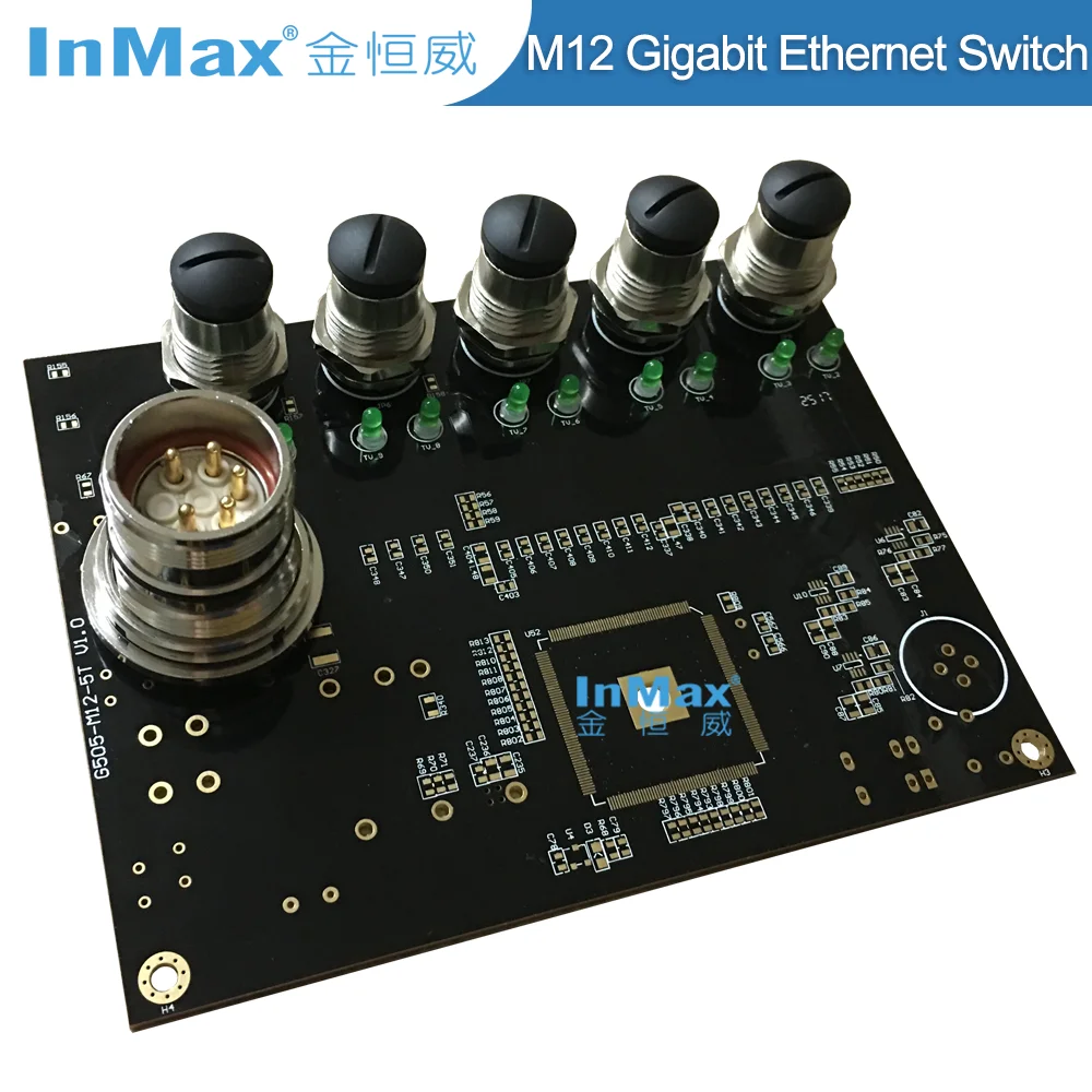 Customization 5 Port M12 X Coded Ports M12 Railway Ethernet 12 Port ...