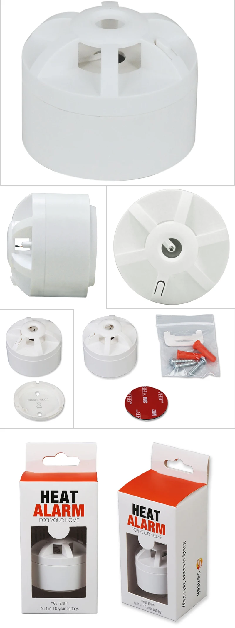 3V Lithium Battery Operated Standalone Heat Detector for Home