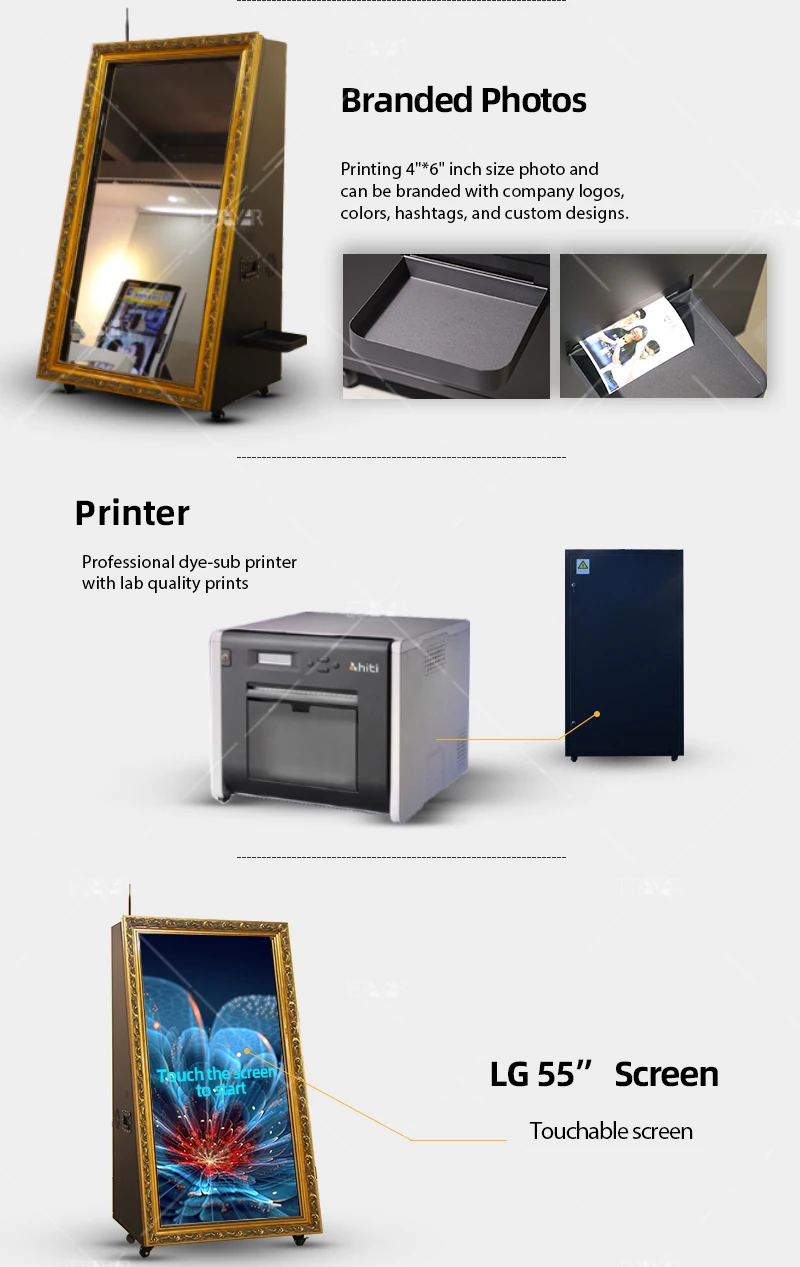 New Design Thinner Popular Mirror Booth Mirror Photo Booth Magic Mirror ...