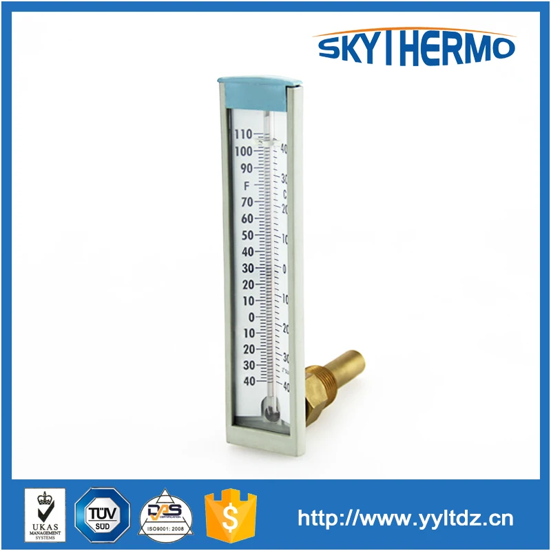 90 Angle Glass Industrial Boat Ship V-Shape Thermometer