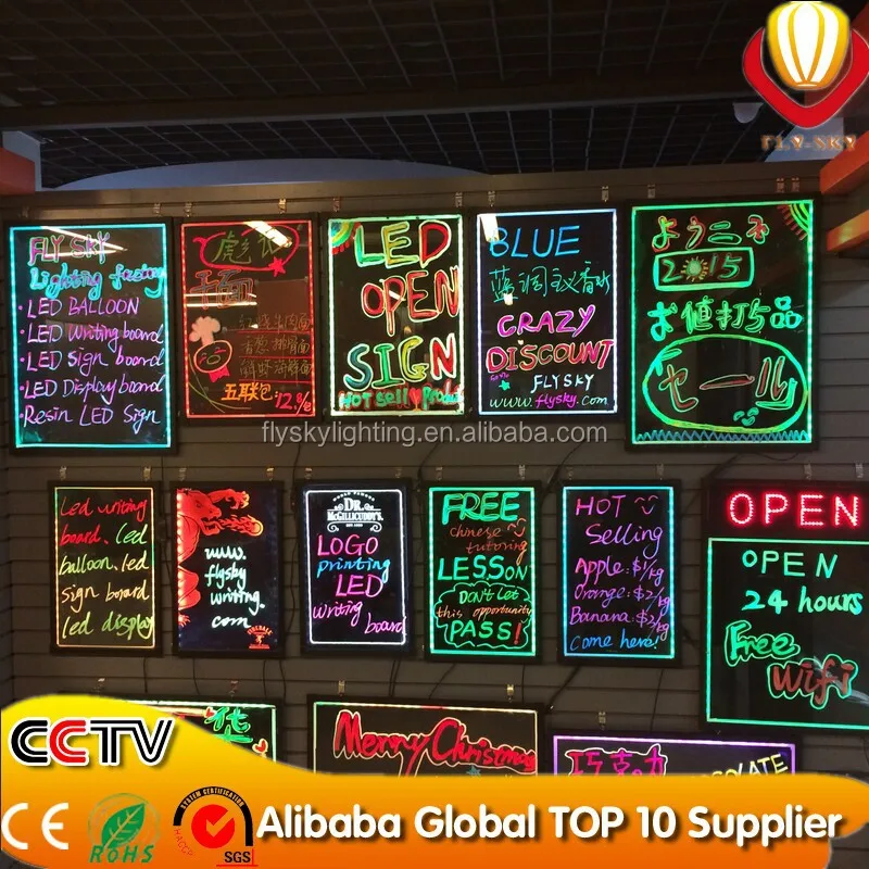 60*80 Led Lights Board Writing With Remote Control Outdoor Advertising ...