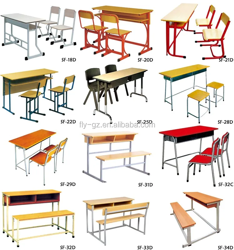 Latest Classroom Double Table Design School Bench Desk Table For Study ...
