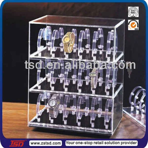 Hot Sale Retail Rotating Acrylic Watch Display Case With C Ring - Buy ...