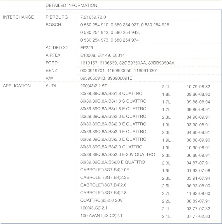 通用电动燃油泵高压燃油泵0580254910 0580254927 0580254928 0580254942适用于梅赛德斯奥迪奥迪 ...