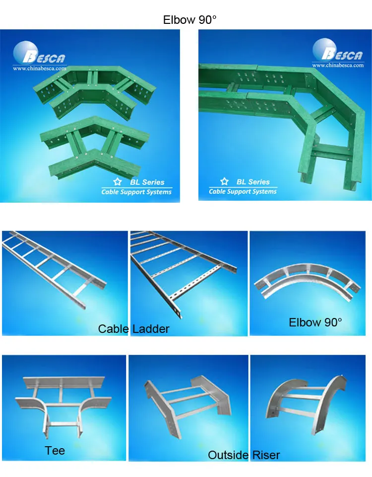 Frp/grp Ladder Type Cable Tray Straight Cable Ladder Supporting System ...