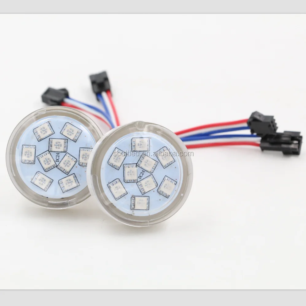 Flat Cover 45mm 9LEDs SMD5050 RGB Pixel Led Lights for Amusement Rides ...