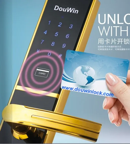 Electric Swipe Key Card Double Exterior Door Lock - Buy Electric ...